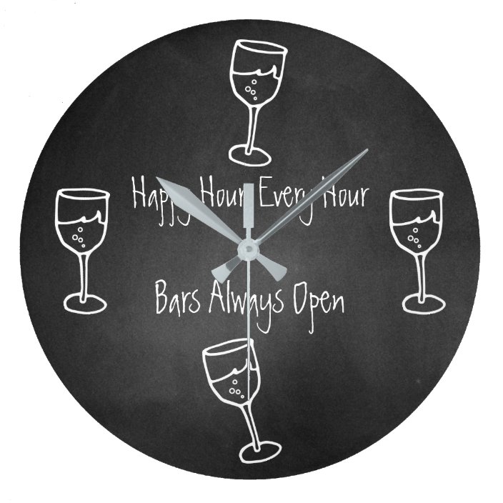 Fun Chalkboard Bar Wall Clock | Zazzle.com