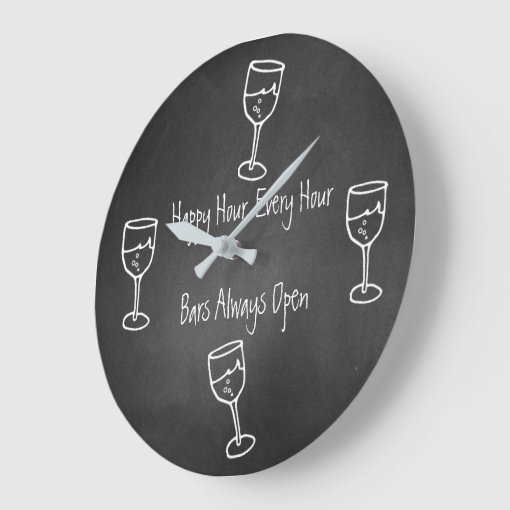 Fun Chalkboard Bar Wall Clock | Zazzle