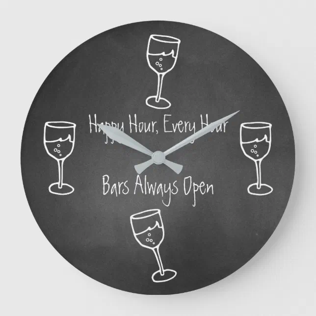 Fun Chalkboard Bar Wall Clock | Zazzle