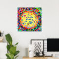 Fun Cheerful Never Too Late Quote Inspirivity Poster | Zazzle