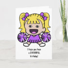 Cute Cheerleader Birthday Card for Girls | Zazzle.com