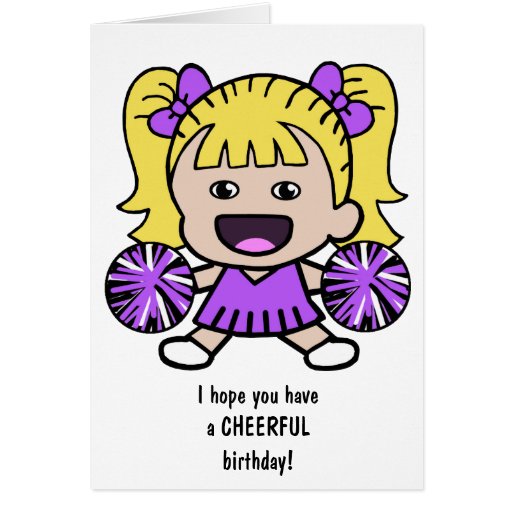 Fun Cheerleader Birthday Card for Girls | Zazzle
