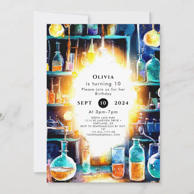 Fun Chemistry Scientist Birthday Invitation | Zazzle