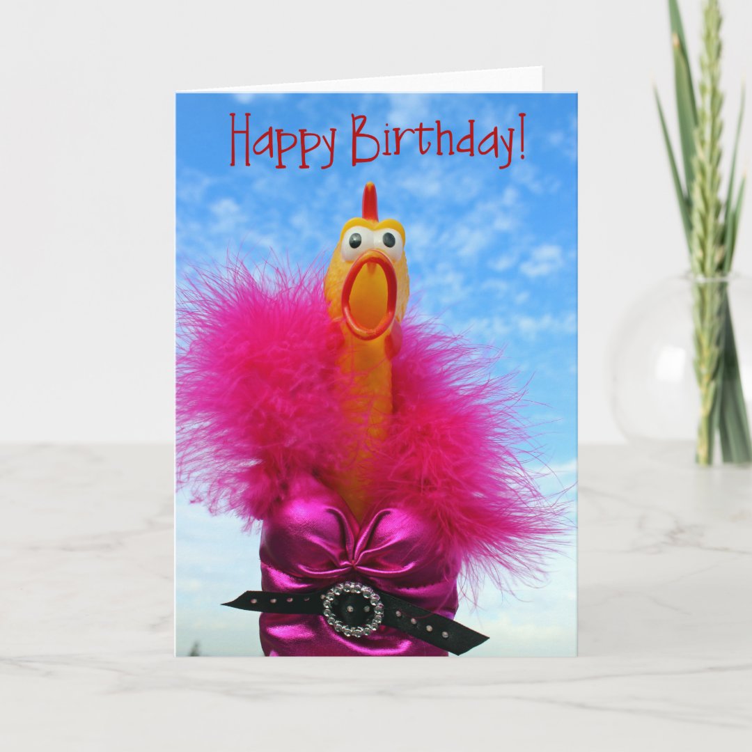 Fun Chicken Happy Birthday Greeting Card! Card | Zazzle