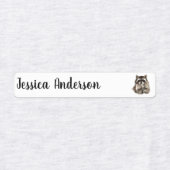 Fun Children Cute Raccoon animal Custom Name Kids' Labels | Zazzle