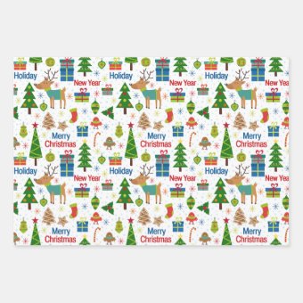 Fun Christmas Cartoon Images Wrapping Paper Sheets | Zazzle