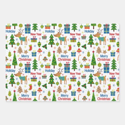 Fun Christmas Cartoon Images Wrapping Paper Sheets | Zazzle