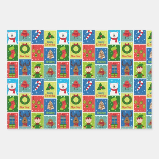 Fun Christmas Cartoon Images Wrapping Paper Sheets | Zazzle