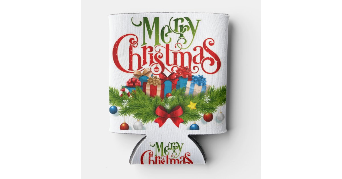 Fun Christmas Designs Can Cooler | Zazzle