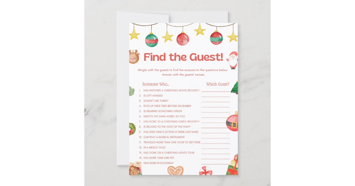 Fun Christmas Game - Not Editable - Invitation | Zazzle