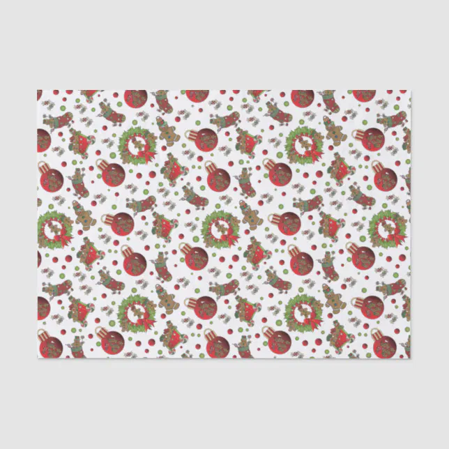 Fun Christmas Gingerbread Men Tissue Paper | Zazzle