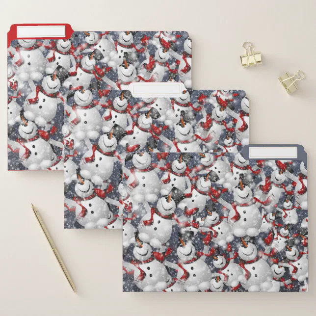Fun Christmas Holiday Snowman Snowflake Organizer File Folder | Zazzle