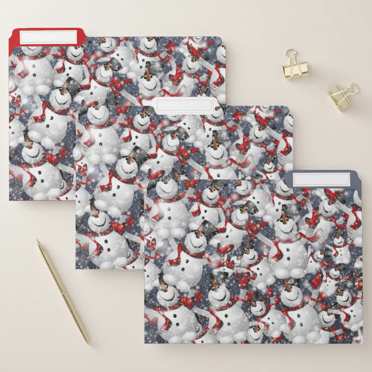 Fun Christmas Holiday Snowman Snowflake Organizer File Folder | Zazzle