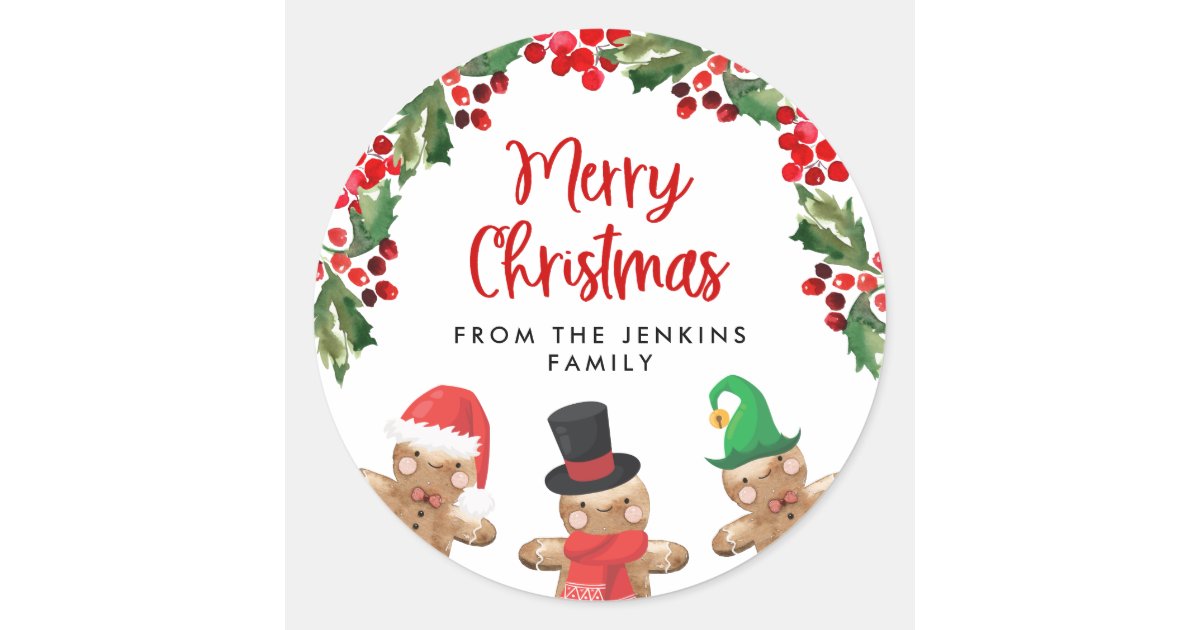 Fun Christmas Holly Sticker | Zazzle