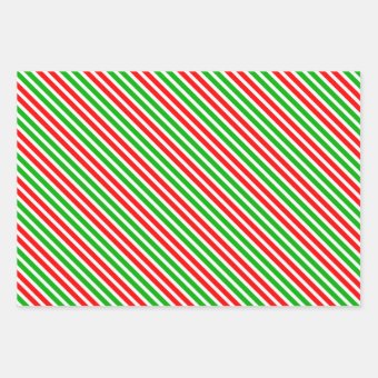Fun Christmas-Themed Colours Stripes Pattern Wrapping Paper Sheets | Zazzle