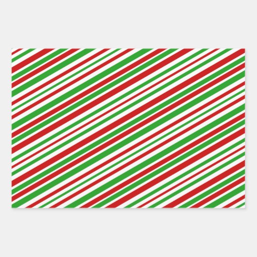 Fun Christmas-Themed Colours Stripes Pattern Wrapping Paper Sheets | Zazzle