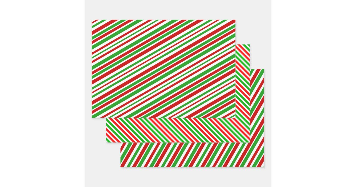 Fun Christmas-Themed Colours Stripes Pattern Wrapping Paper Sheets | Zazzle