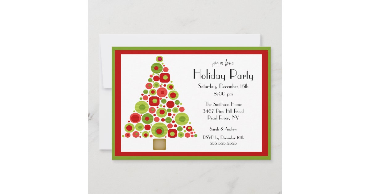 Fun Christmas Tree Christmas Party Invitation | Zazzle