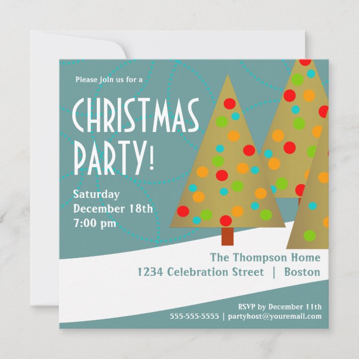 Fun Christmas Tree Trio Holiday Party Invitation | Zazzle.com