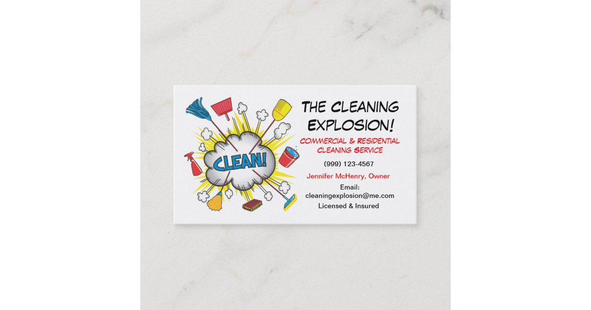 Fun Cleaning Service business cards | Zazzle