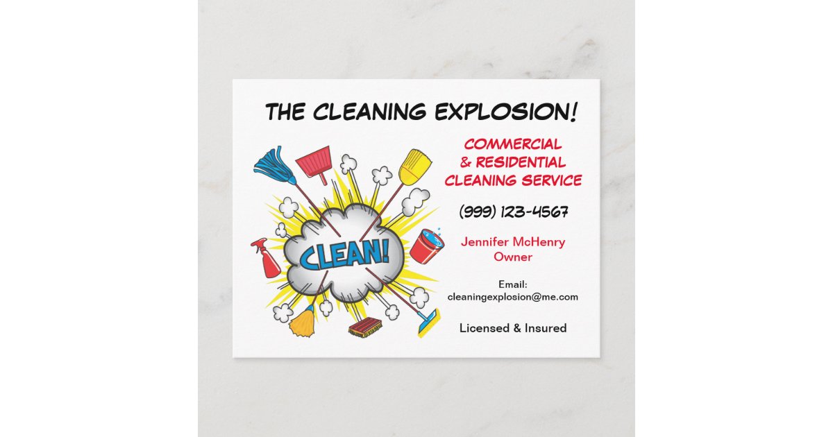 Fun Cleaning Service Postcards | Zazzle