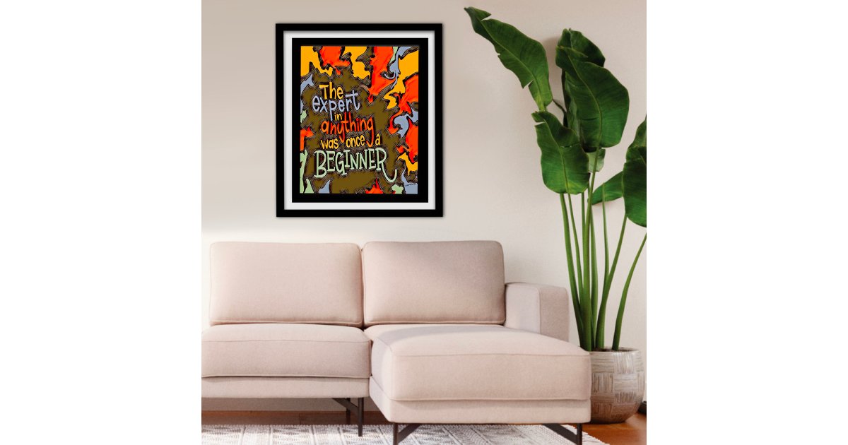 Fun Colorful Abstract Expert Beginner Classroom Poster | Zazzle