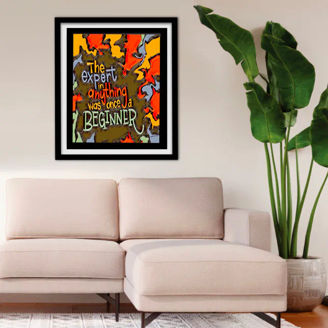 Fun Colorful Abstract Expert Beginner Classroom Poster | Zazzle