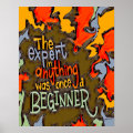 Fun Colorful Abstract Expert Beginner Classroom Poster | Zazzle