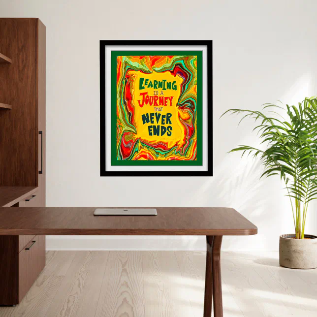 Fun Colorful Abstract Learning Journey Classroom Poster | Zazzle