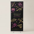 Fun Colorful Baking & Cooking Utensil Black & Gold Retractable Banner ...