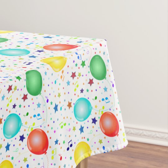 Fun Colorful Balloon Party Favors Tablecloth | Zazzle.com