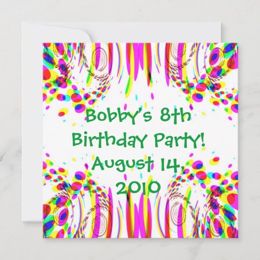 Fun Colorful Birthday Party! Invitation | Zazzle