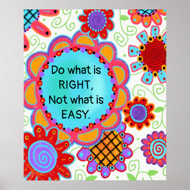 Fun Colorful “Do What is Right” Classroom Poster | Zazzle