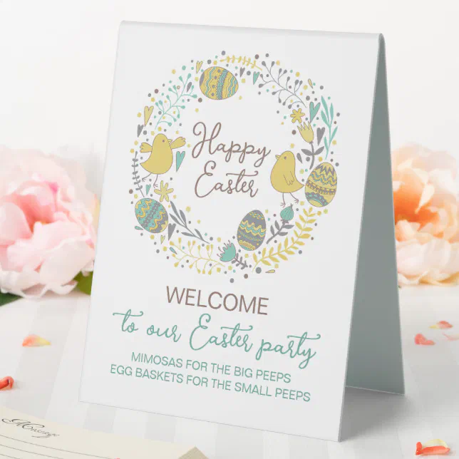 Fun Colorful Easter Brunch Egg Hunt Welcome Sign | Zazzle