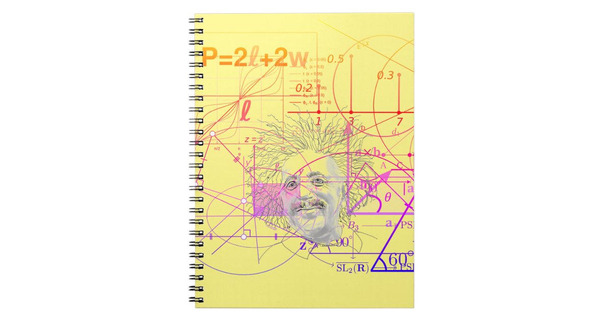 Fun Colorful Equations Geometric Designs Genius Notebook | Zazzle