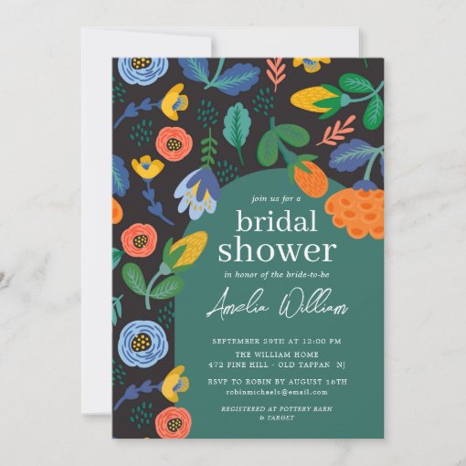 Fun Colorful Floral Bridal Shower Invitation | Zazzle
