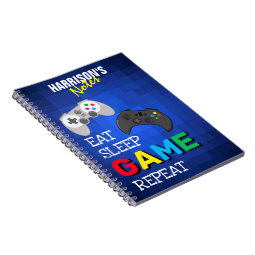 Fun Colorful Gamer Video Game Personalized Notebook | Zazzle