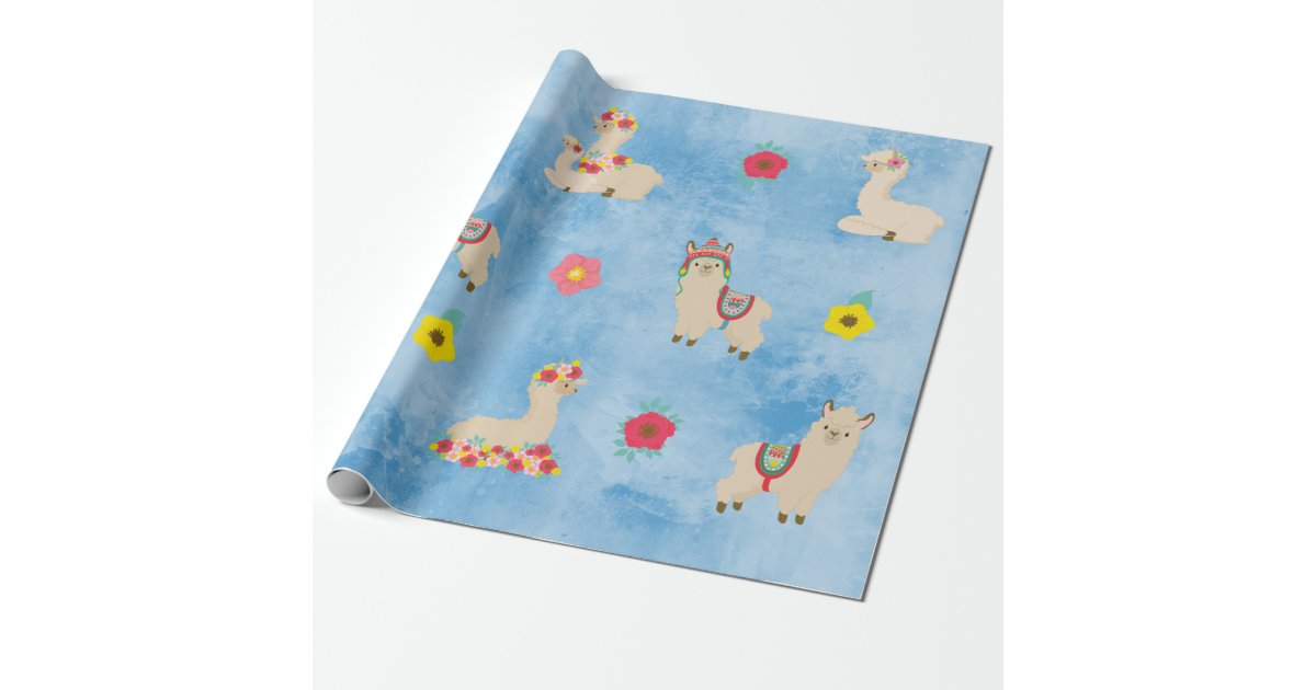 Fun Colorful Llama Alpaca Trendy Popular Wrapping Paper | Zazzle