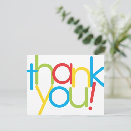 Fun Colorful Modern Thank You Card | Zazzle