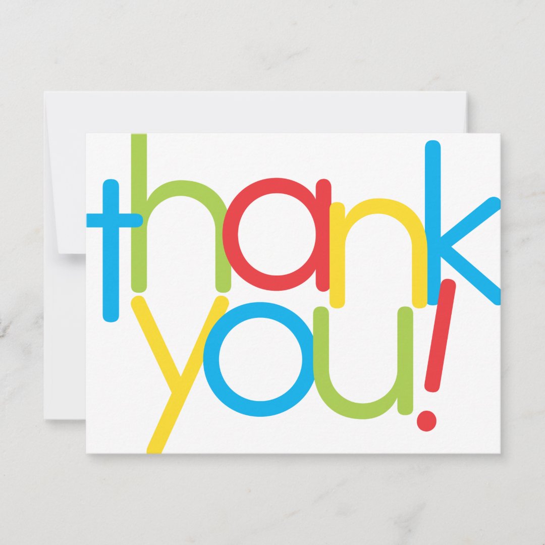 Fun Colorful Modern Thank You Card | Zazzle