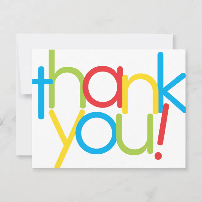Fun Colorful Modern Thank You Card | Zazzle