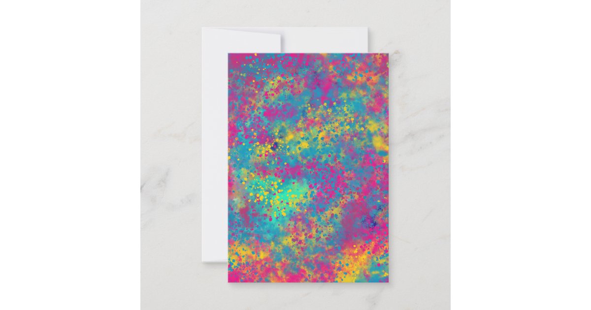 Fun Colorful Neon Paint Splatter Invitation Card | Zazzle