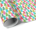 Fun Colorful Paper Christmas Trees Wrapping Paper | Zazzle