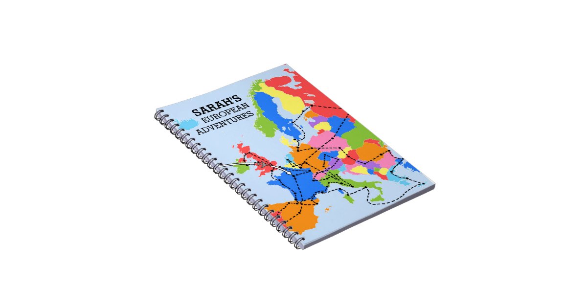 Fun Colorful Personalized European Travel Journal | Zazzle