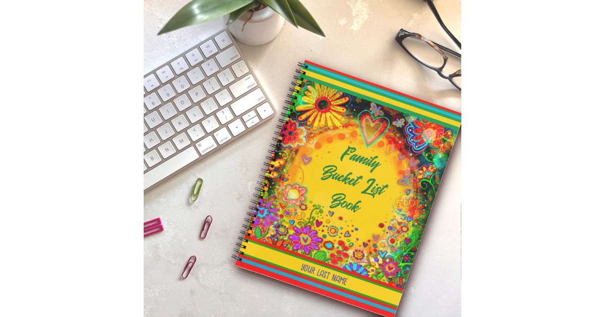 Fun Colorful Personalized Family Bucket List Notebook | Zazzle