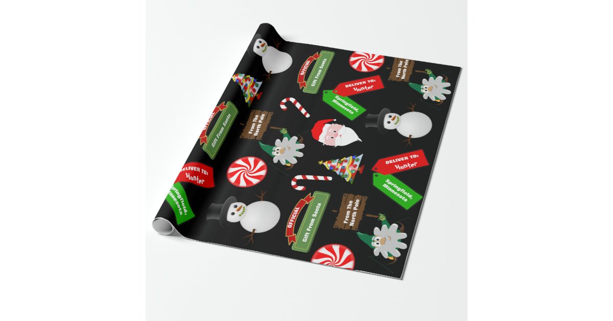 Fun, Colorful & Personalized Gift From Santa Wrapping Paper | Zazzle.com