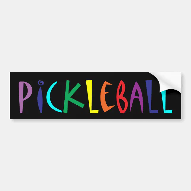 Fun Colorful Pickleball Letters Design Bumper Sticker | Zazzle