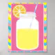 Fun Colorful Pink Lemonade Straw | Chevron Poster | Zazzle