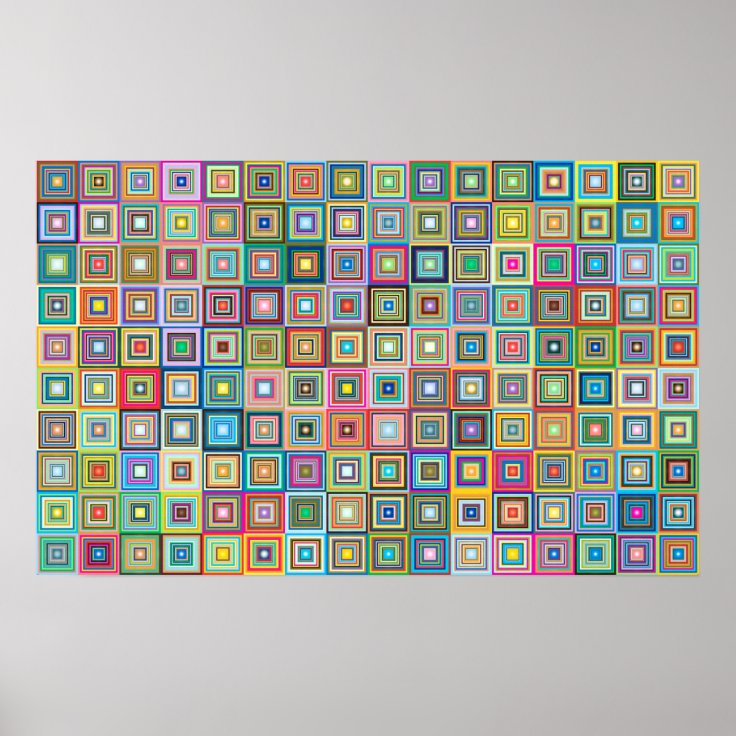 Fun Colorful Retro Tiles Pattern | Poster | Zazzle