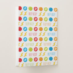 Fun Colorful Robot Beep Boop Pattern Kid Pocket Folder | Zazzle
